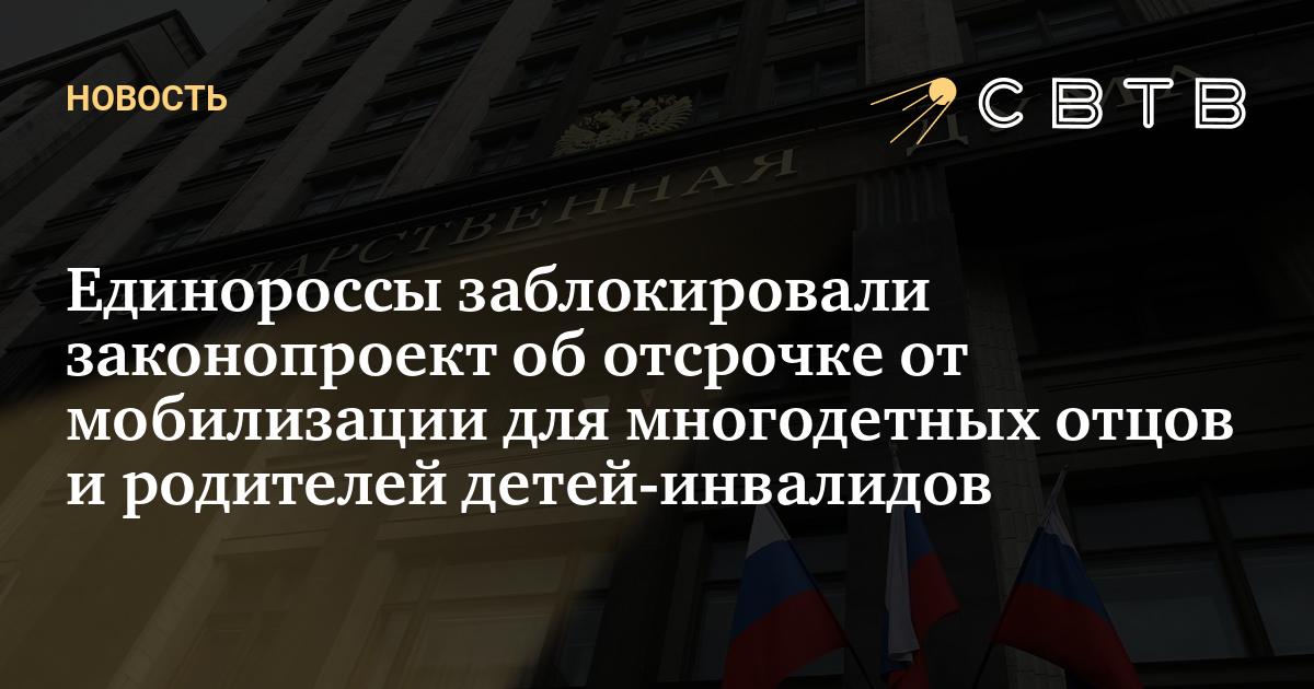Единороссы заблокировали законопроект об отсрочке от мобилизации для